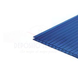 Lamina policarbonato alveolar color azul 6mm x metro...